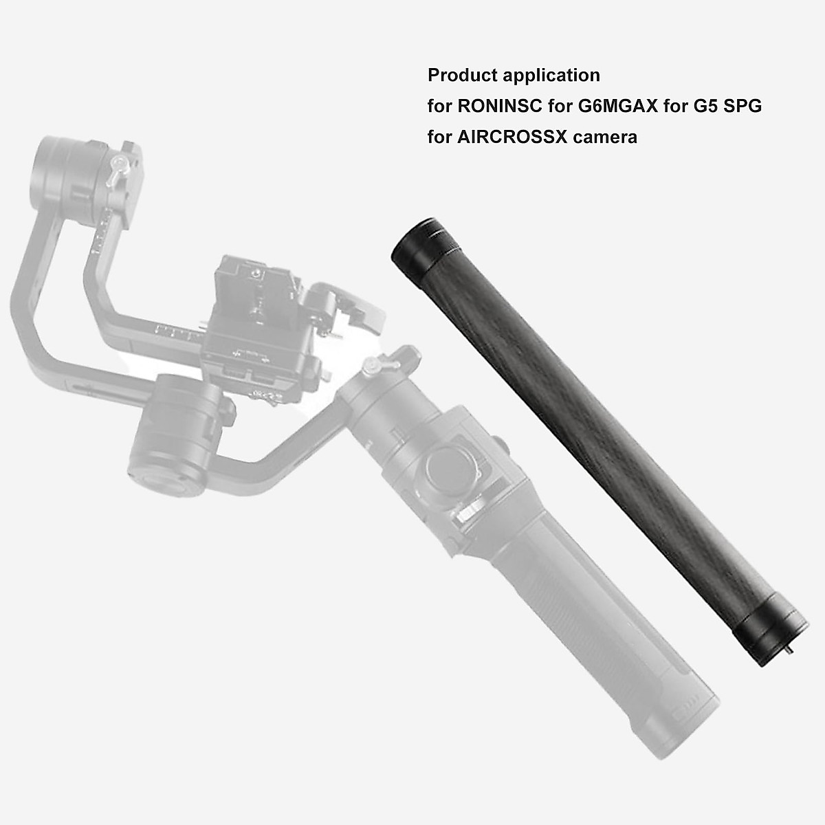 Tripod Extension, 9.8in Camera Mount Extender Rod with 1/4 in 3/8in Screw, Carbon Fiber Tripod Center Column Extension for RONINSC for G6MGAX G5 SPG for AIRCROSSX Camera