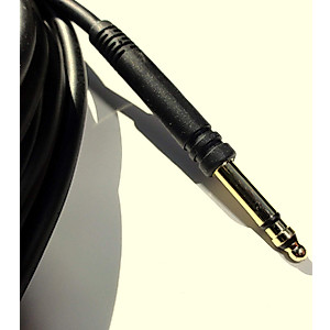 TT Bantam 20 Foot Gold Plug Patch Cable Cord - Quad Core - Black