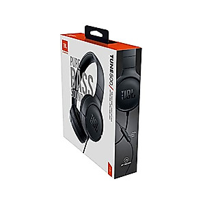 JBL TUNE 500 Wired On-Ear Headphones with One-Button Remote/Mic - Black (Renewed)