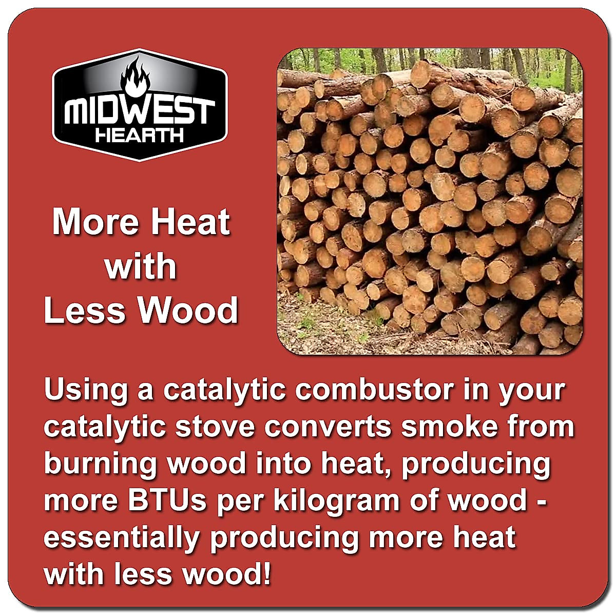 Midwest Hearth Wood Stove Catalytic Combustor Replacement Catalyst Vermont Castings Defiant Encore (2.5" x 13" x 2" Ceramic) Made in USA