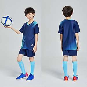 LAIFU Custom Soccer Jersey for Kids Soccer Uniforms for Men Women with Name Team Number Logo Sapphire Blue 4X-Small