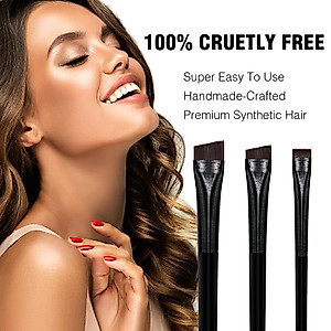 Eyeliner Brush Brow Tint Brushes Eyebrow Brushes Set Fine Angled Point Angled Slanted Tinting Brushes Ultra Thin Flat Makeup Brush Premium Eyebrow Brush Precision Gel Professional Soft Synthetic Hairs