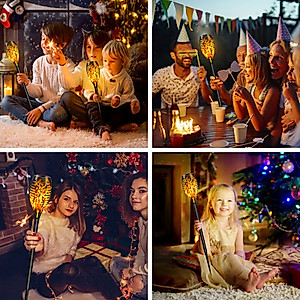 Walensee Solar Torch Lights with Flickering Flame, 8 Pack, 12 LED Tiki Mini Torch, Waterproof Solar Lights Outdoor, Landscape Decoration Lighting Dusk to Dawn Auto On/Off for Garden Patio Yard