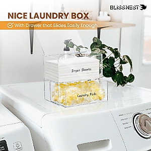 BLiSSNEST - Laundry Pods Container - Laundry Organizer - Laundry Room Organization - Acrylic Containers - Dryer Sheet Holder - Dryer Sheet Container - Laundry Detergent Organizer - Laundry Pod Holder