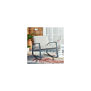 SAFAVIEH PAT7727B Outdoor Collection Cantor Light Grey Cushion Rocking Chair