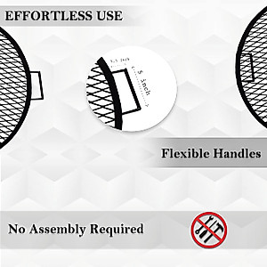 SIMOND STORE 24" Round Cooking Grate X Marks Heavy-Duty Steel Round Fire Pit Grill