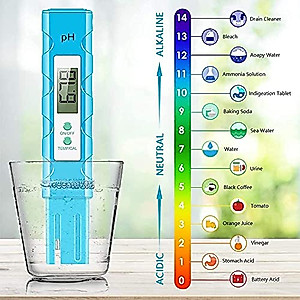 YUESFZ Precise Digital PH Meter, Professional PH Meter 0.01 PH High Precision Water Quality Tester with 0-14 PH Measurement Range, Suitable Practical Water Quality Detector