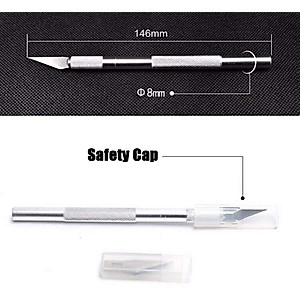 Mlife Precision Carving Craft Knife Stainless Steel Hobby Knives for DIY Art Work Cutting - 2 Handles and 60 Spare Blades with Storage Case