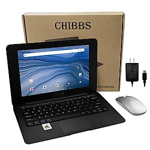 10.1" Inch Kids Laptop Computer Powered by Android 12, Quad core Processor, 2gb Ram + 64gb ROM, Camera, Bluetooth, 2* USB, Wi-Fi- Black