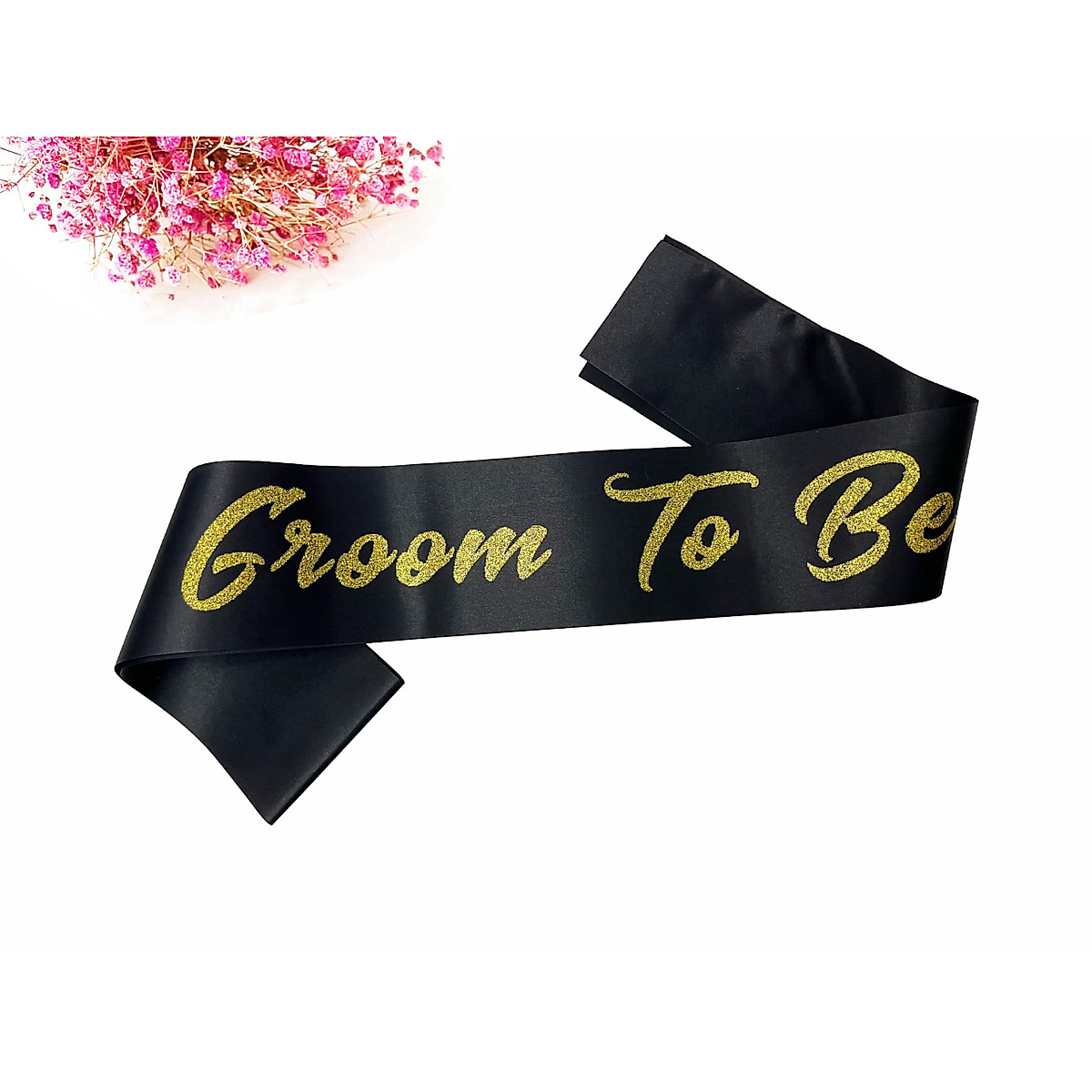 Ashaqshnglee Groom to Be Sash, Groom Sash Bachelor Party Funny Accessory for Future Groom Wedding Gift Idea from Bride to Be Black Gold
