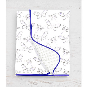 Pam Grace Creations Butterflies & Dragonflies Baby Blanket, Purple