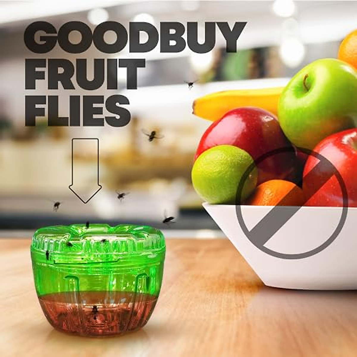 GREENSTRIKE 2-Pack Fruit Fly Traps for Indoors use. 120 Days Solution – Gnat Trap and Effective Fruit Fly Trap – Easy to Use – Best for Kitchen – Dining Areas - Reusable