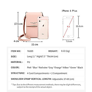 Valentoria Womens Crossbody Shoulder Bag Tassel Cell Phone Purse Card Slot Wallet Handbag (Y-Pink)