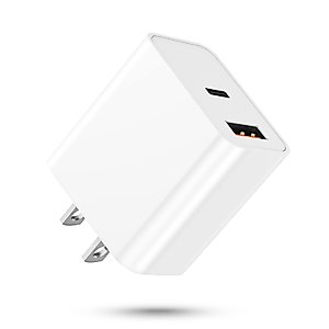 30w USB-C Power Adapter, Zafolia iPhone 15 Fast Charger Block, Google Pixel 6/6 Pro Charger, Upgraded Certified Dual Ports PD 3.0 Charging Plug for iPhone 14 Pro Max/iPad Pro/Samsung Galaxy S21 S22