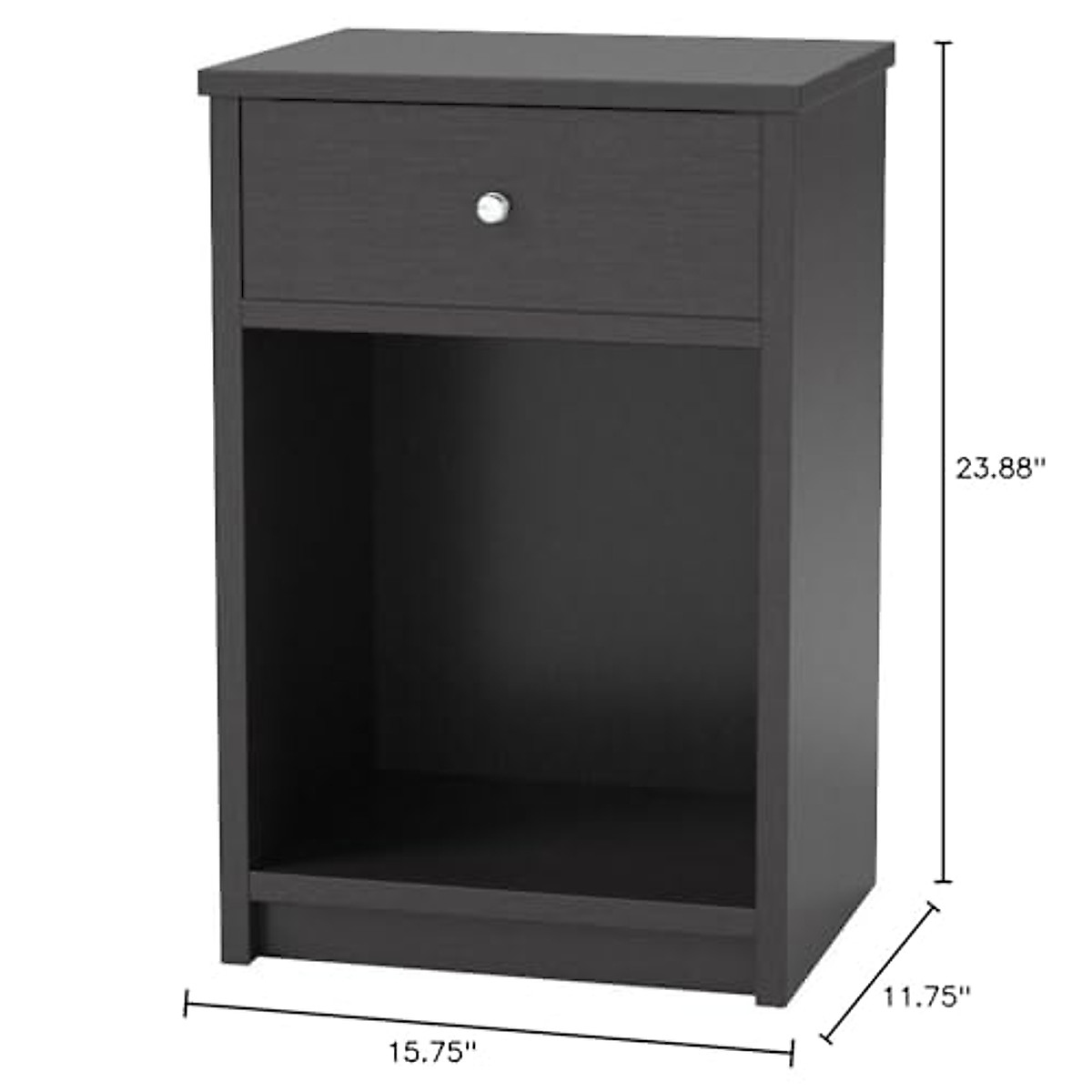 Winsome Squamish 23.82-inch x 15 3/4-inch x 12 1/2-inch Composite Wood Accent Table With 1 Drawer, Black (20914)