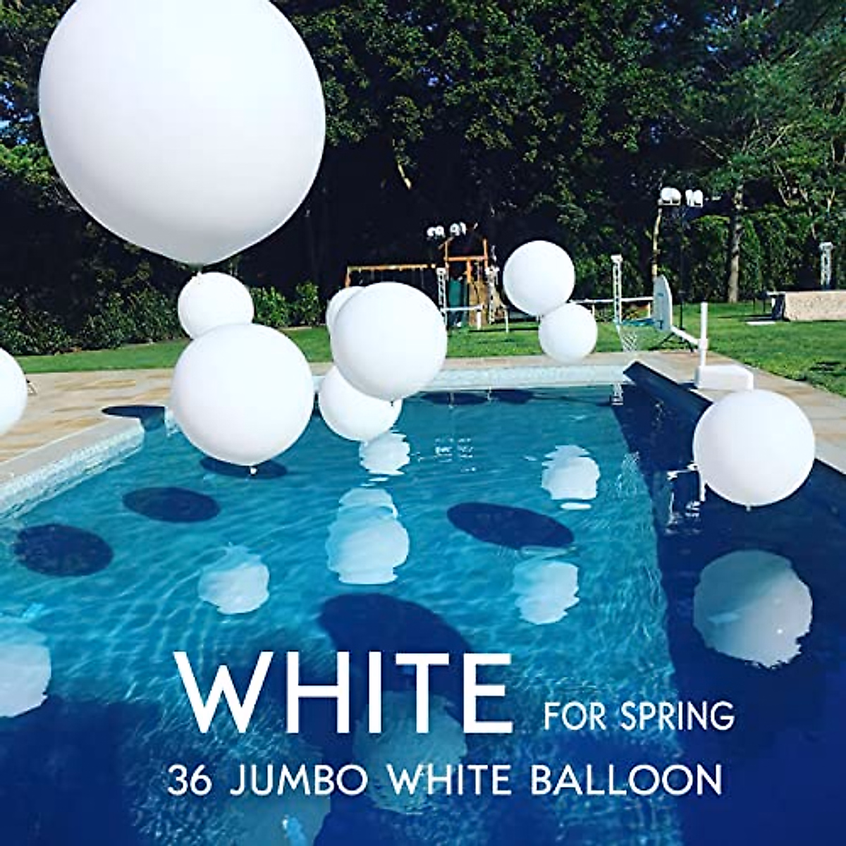 36 inch Giant Round White Balloons 5 PACK Thick extra large Jumbo Balloon for Wedding Birthday Baby Shower Anniversary Party Decorations