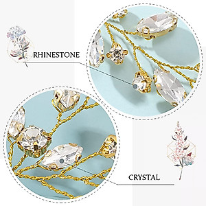 JAKAWIN Bride Crystal Wedding Hair Vine Silver Bridal Hair Piece Rhinestone Hair Accessories for Women HV113 (A Gold)