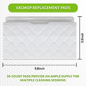 36 Count Disposable Replacement Mop Pad Refills Compatible with Shark Vacmop Pro VM252 VM250 VM200