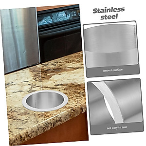 MAGICLULU Garbage Chute Desktop Grommet Drop-in Trash Chute Kitchen Trash Chute Kitchen Counter Trash Chute Grommets Metal Trash Chute Grommet Stainless Steel Counter Grommet