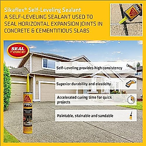 Sikaflex Self Leveling Sealant, Gray, polyurethane with an accelerated curing capacity for sealing horizontal expansion joints in concrete, 10.1 fl. oz Cartridge