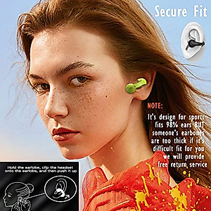 Wireless Ear Clip Bone Conduction Headphones Open Ear Bone Conduction Earbuds Headphone Clip On Open Ear Earbuds Bluetooth Bone Conducting Headphones Induction Earphones