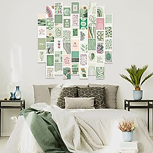 Menoeceus 50PCS Sage Green Room Decor Wall Collage Kit Aesthetic Pictures, Preppy Room Decor for Teen Girls Bedroom, Aesthetic Posters Wall Art Pictures for Teen Bedroom Dorm 4 x 6 Inches