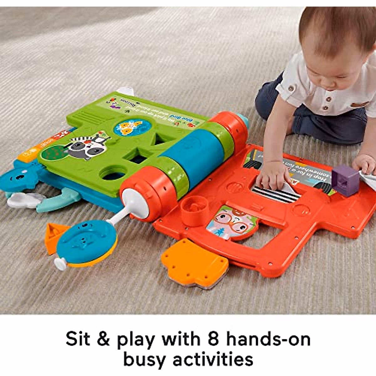 Fisher-Price Sit-to-Stand Giant Activity Book, Electronic Learning Toy and Activity Center for Infants and Toddlers Ages 6 Months to 3 Years