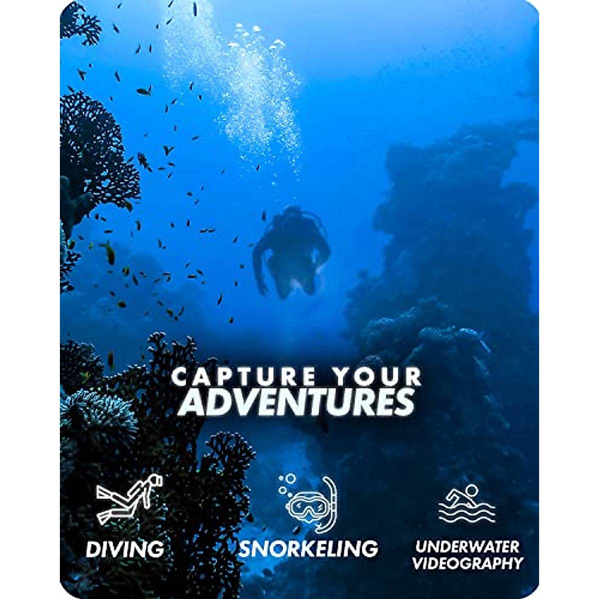 Movo GB-U70Y Underwater Diving Rig for GoPro Hero with Cold Shoe Mounts, Wrist Strap - Works with HERO3, HERO4, HERO5, HERO6, HERO7, HERO8, and Osmo Action Cam - Scuba GoPro Accessory (Yellow)