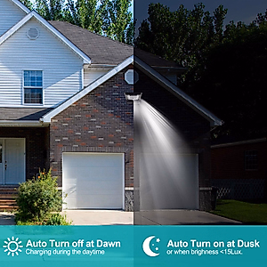 Qualilux Dusk to Dawn Solar Light, Security Light, 180 LEDs Wireless Wall Mount, Front Door, Patio, Garage, House, Road Lighting, HQ-H001