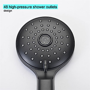 Metal Bathroom Hand Held Black Shower Head With Long Hose High Pressure Massage Hand Held Shower Head Kit shower head