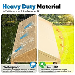 Quictent 10’x20’ Heavy Duty Car Canopy Carport Galvanized Car Shelter with Reinforced Steel Cables and Ground Bars