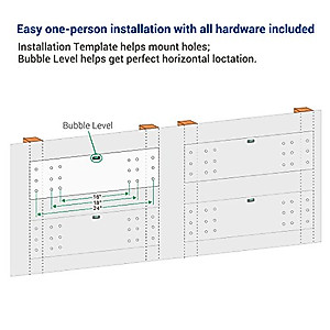 FLEXIMOUNTS 2' x 6' Black 2-Pack 2x6ft 24-inch-by-72-inch Wall Shelf Garage Storage Rack, 24" x 72"
