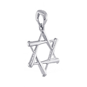Small Jewish Star of David Baseball Bats Charm in Sterling Silver