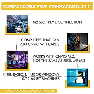 HighZer0 Electronics AC 9560 CNVio Legacy WiFi Adapter for PC | WiFi 5 Dual Band 802.11ac | Up to 1.73 Gbps | Supports Bluetooth 5.1 Windows & Linux | Requires 8-9th Gen Intel CPU | 9560NGW (AC9560)