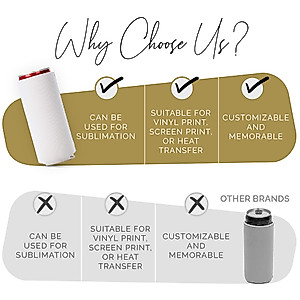 Blank Slim Can Cooler Sleeves, Foldable Slim Can Insulator Made of Neoprene, Slim Beverage Cooler for Beer & Soda, Skinny Sublimation Can Cooler 12oz , Set of 12, White - Your Dream Party Shop
