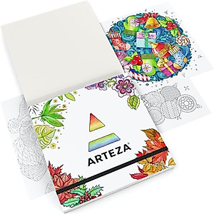 ARTEZA Adult Coloring Book, 4 Seasons Theme, 120 Sheets, 9x9 Inches Coloring Pages, 100 lb Paper