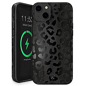 Velvet Caviar Designed for iPhone 14 Plus Case for Women [8ft Drop Tested] Compatible with MagSafe - Cute Girly Magnetic Protective Phone Cover (Black Leopard)