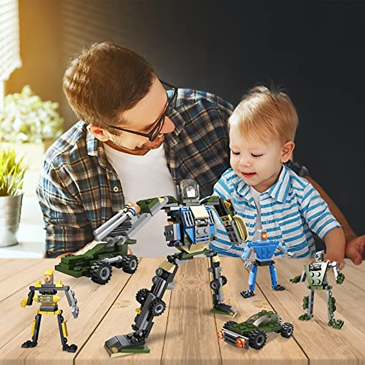 JMBricklayer Party Favors for Kids, 12 in 1 Robot Building Block Sets for Party Favors Goodie Bags Fillers Stocking Stuffers, Birthday Gifts,Classroom Prize Supplies