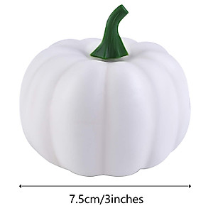 ADXCO 16 Pack Mini Pumpkin Small Pumpkins Fall Harvest Pumpkins Lifelike Foam Pumpkins Realistic Pumpkin for Halloween, Thanksgiving Home, Garden Decor, White