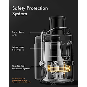 Juicer Machines, SiFENE 3" Big Mouth Centrifugal Juicer Extractor for Fruits & Vegetables (Gray)