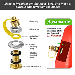 Magicfour Fuel Gas Can Vent Caps, 6 Pack Fuel Gas Tank Vent Caps Gas Can Replacement Vent Plug Gas Jug Vent Caps for Gas Fuel Water Can Jug to Allow Faster Flowing