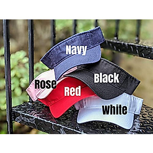 Distinct Headwear Women's Custom Color Personalized Embroidered Pickleball Visor, Embroidered Handmade Adjustable, Cute Gift Present Clothing Hat Heart, Player Wife Team Friend Sister