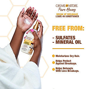 Creme Of Nature, Leave in Conditioner Pure Honey, Coconut Oil And Shea Butter Formula, For Dry Damaged Hair, 8 Oz