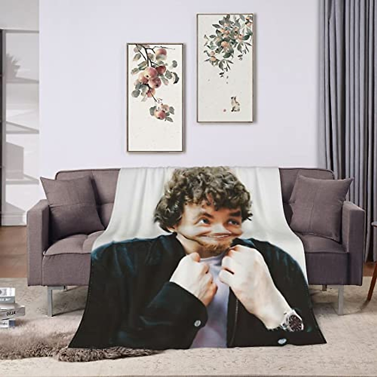 DOTZRLT Jack Rapper Harlow Singer Throw Blanket Printed Flannel Blanket Home Decor Soft Comfy Cozy Blankets 50"x40"