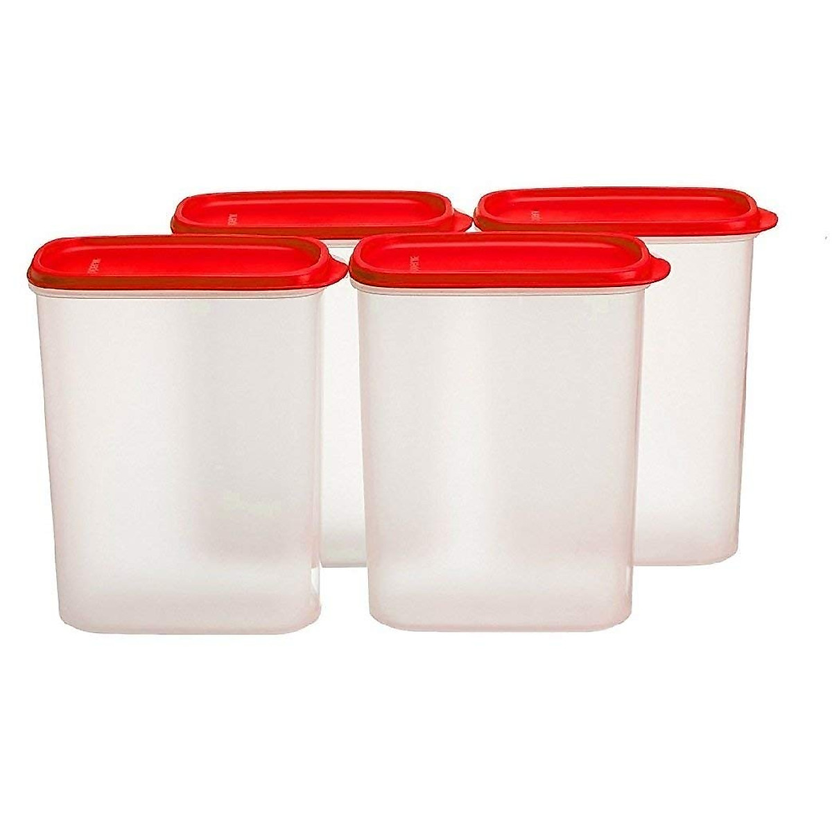 Tupperware Modular Mates Oval Plastic Container 4 Set, 2.3 Litres, 4-Pieces, Multicolor