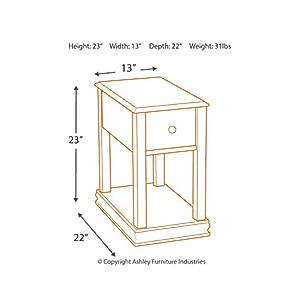 Signature Design by Ashley Breegin New Traditional Wooden Chair Side End Table, Brown