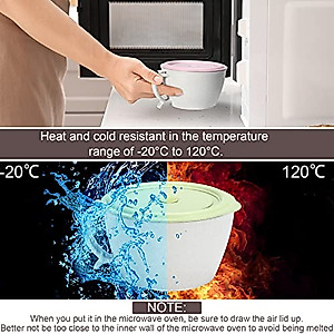 3 Pieces Microwave Wheat Straw Soup Bowl with Handle 40 oz Large Soup Mug with Phone Holder Dishwasher Safe Noodle Bowl with Lid Ramen Microwave Bowl for Ramen, Soup, Noodles, 3 Colors