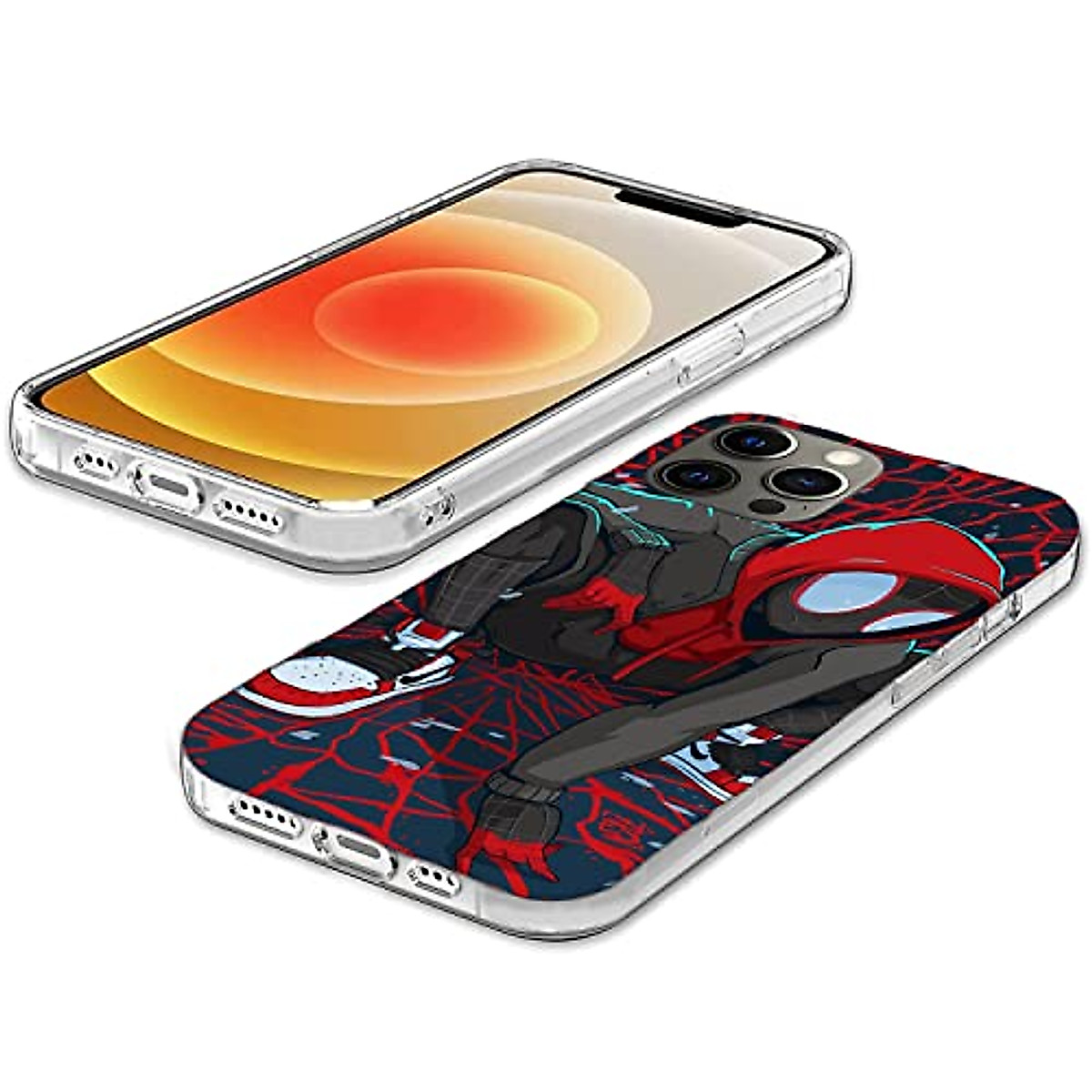 Compatible with iPhone 13 Mini Case Miles Hoodie Movies Super Heroes Morales Flexible Soft TPU Pure Clear Protective Phone Case Cover