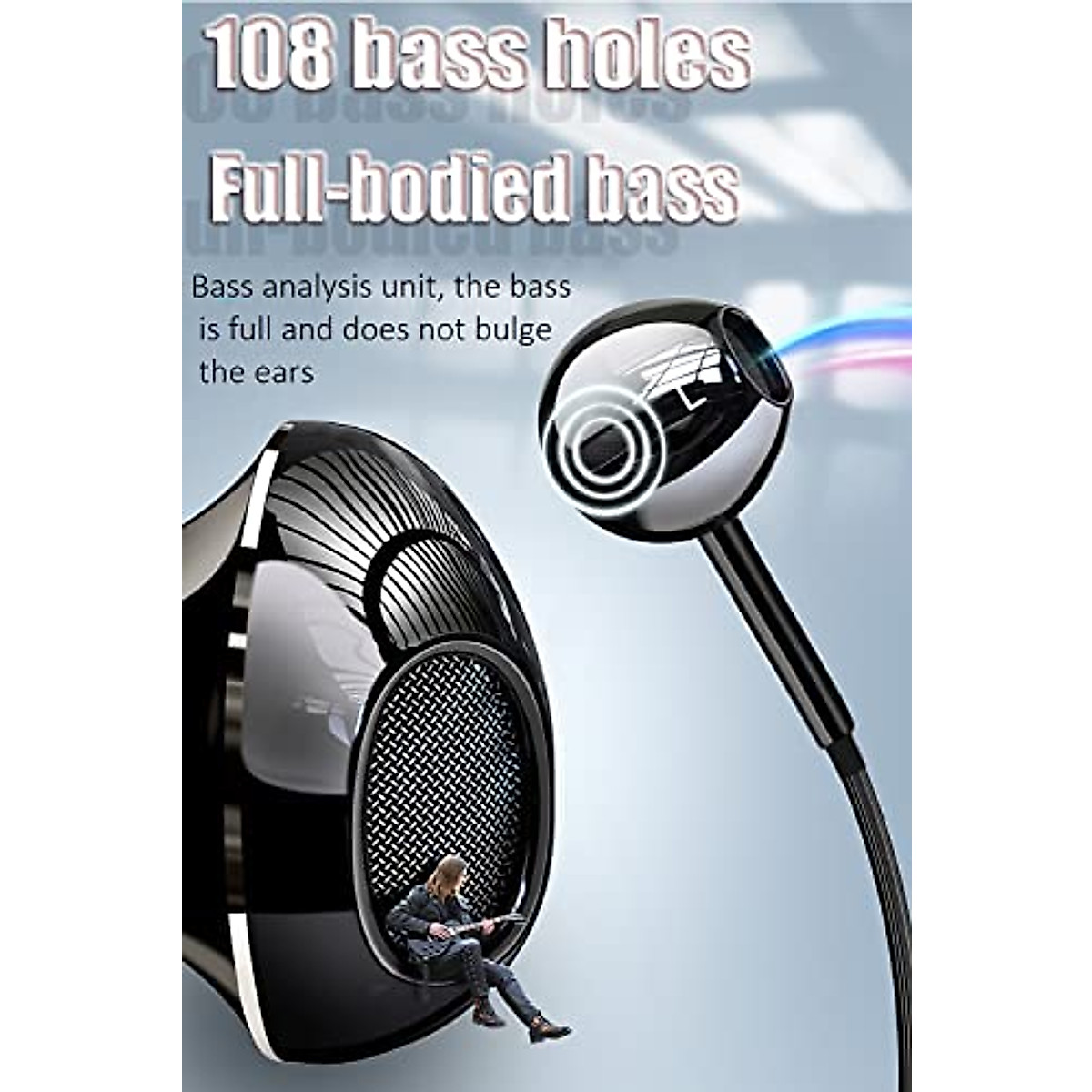 Earphone Stereo USB-C Headphones, USB Type C in-Ear Earbuds Hi-Fi Digital DAC Bass Noise Cancelling Headsets w/h Mic & Remote Control for Samsung Google Pixel Pad Pro 2022 OnePlus