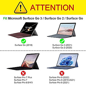 Fintie Case for Microsoft Surface Go 3 2021 / Surface Go 2 2020 / Surface Go 2018 10-inch Tablet - Multiple Angle Hard Shell Business Cover, Compatible with Type Cover Keyboard (Composition Book)